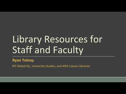 RIT Dubai- Library Resources Staff and Faculty