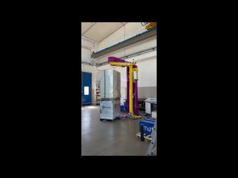 BANDEROLEUSE DE PALETTES AUTOMATIQUE A BRAS TOURNANT - FILMEUSE DE PALETTES