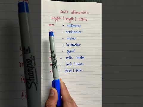 Height/ length/depth unit’s abbreviations #learnenglish #mathtips #unit