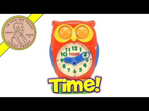 Vintage Tomy Owl Answer Clock Learning Toy - Tell The Time From His Eyes!