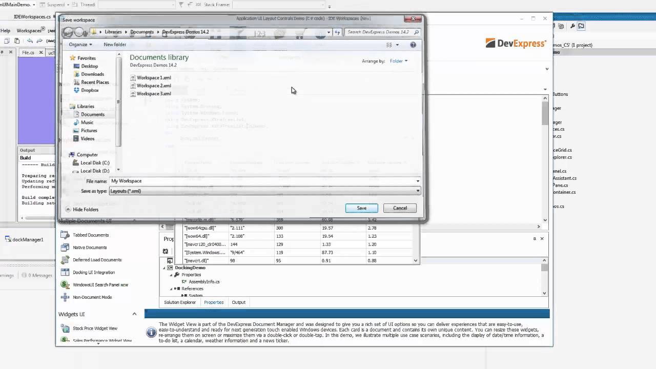 DevExpress WinForms Workspace Manager