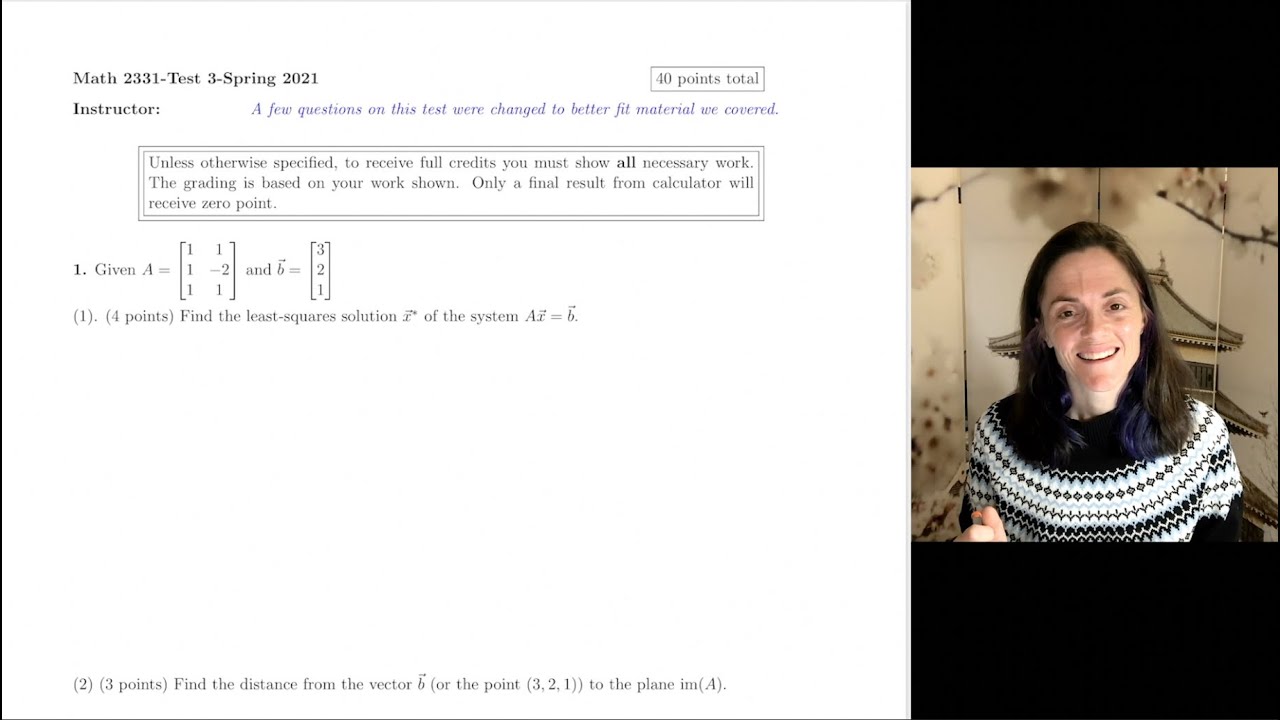 Linear Algebra: Test 3 Practice test