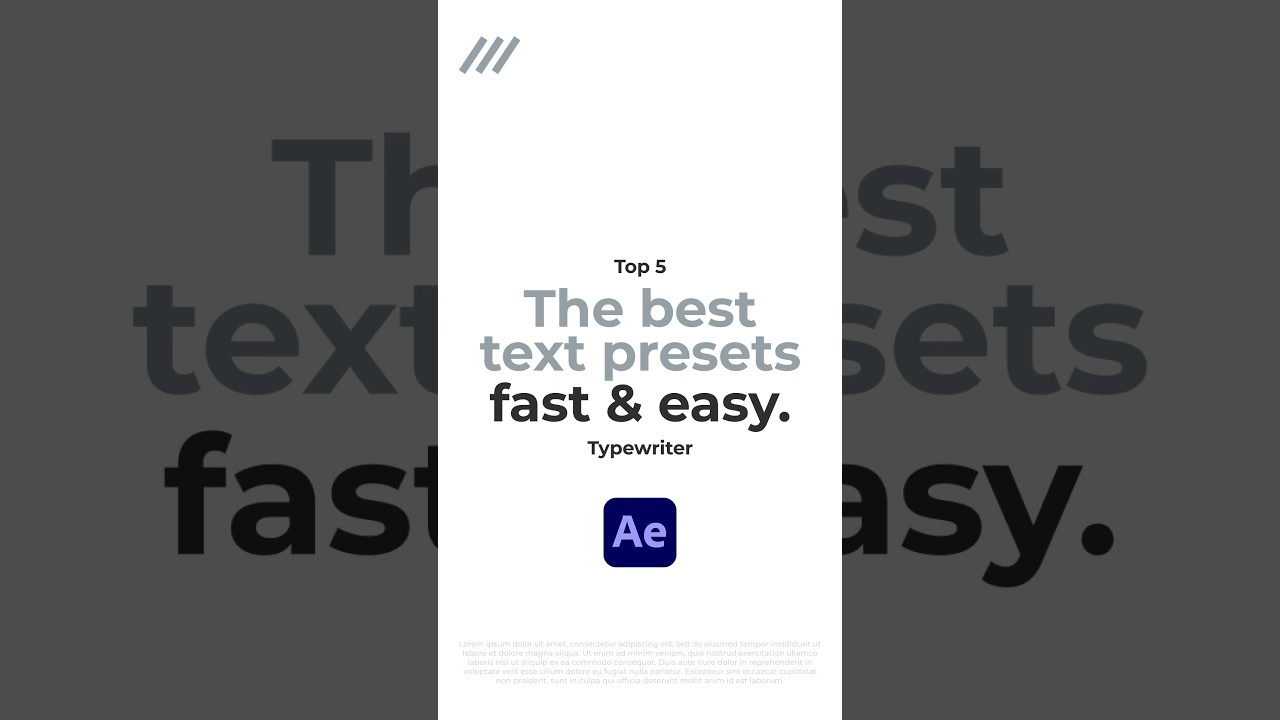 My Top 5 Favorite After Effects Text Animation Presets #tutorial