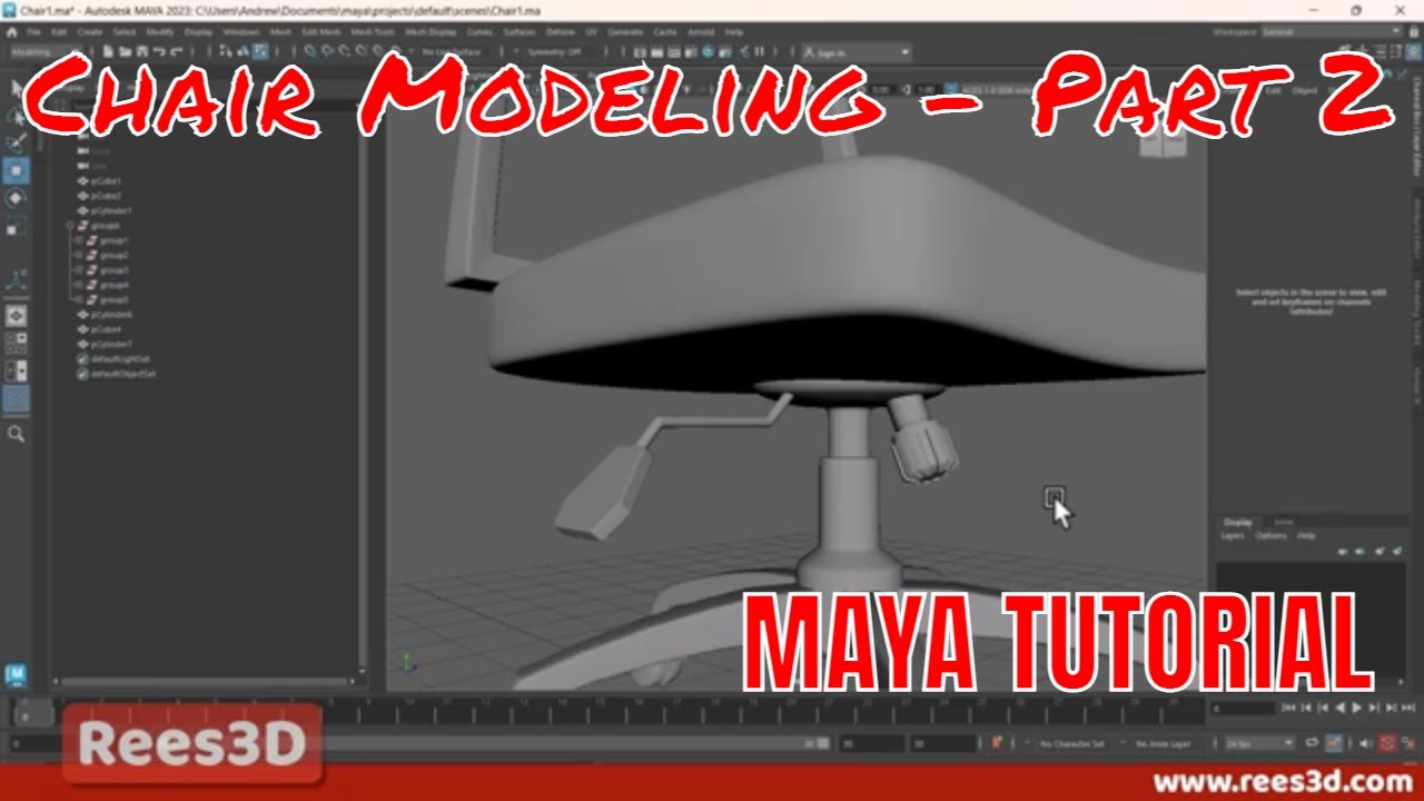Chair Modeling Tutorial - Part2 | Rees3D.com