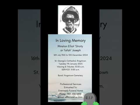 Winston Elliot Joseph | Funeral Announcement #obituaries #svg
