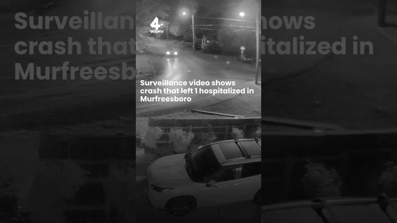 Surveillance video shows crash that left 1 hospitalized in Murfreesboro