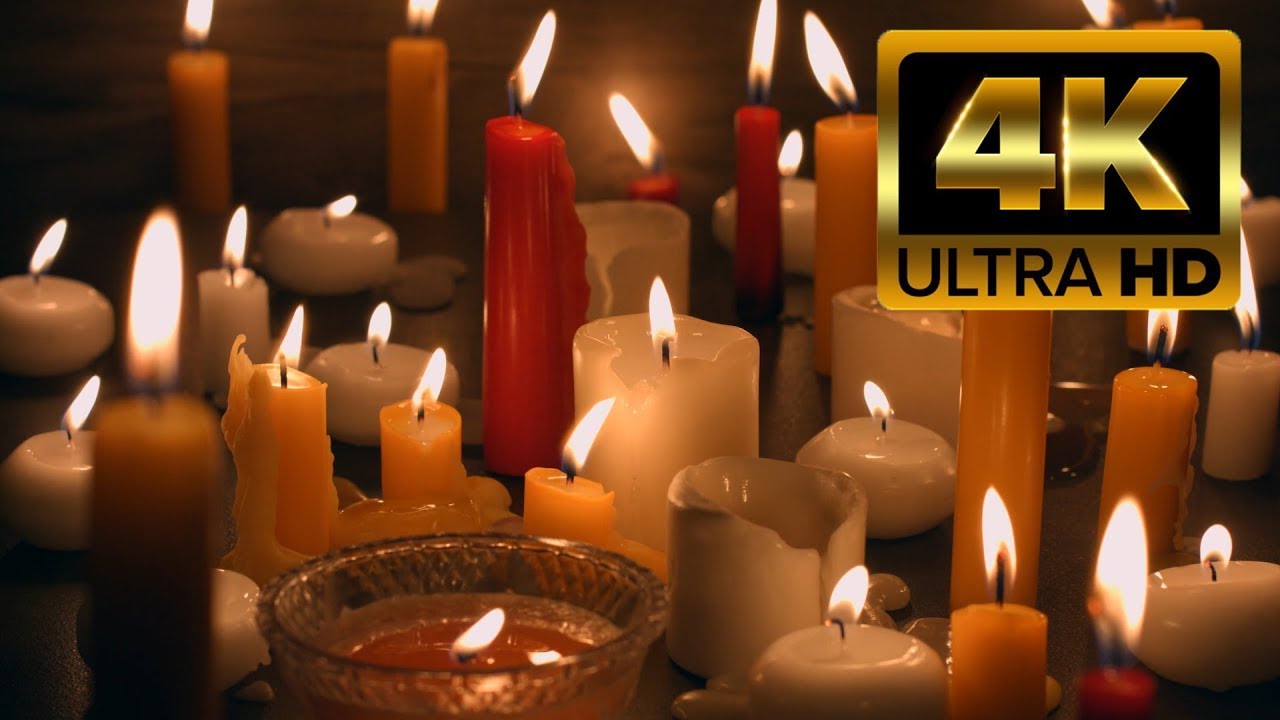 2 Hours Burning Candles and relaxing music in 4K  Cinematic look in 24fps  No Loops