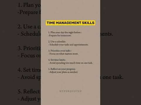 Time management skills ?