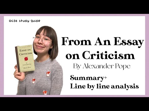 From An Essay On Criticism by Alexander Pope. Summary and line by line analysis.