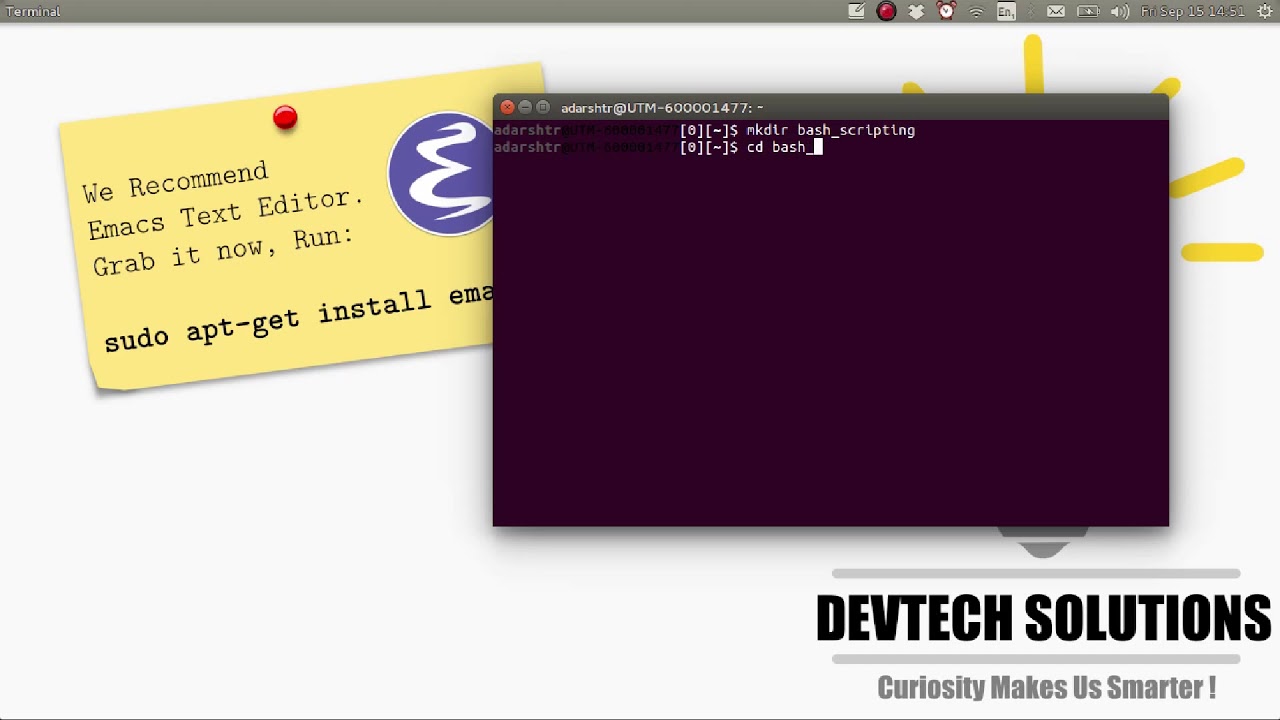 Bash Scripting Tutorial 1 : Hello World Program