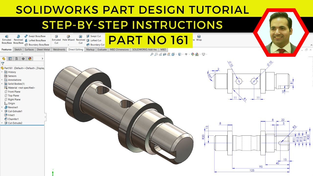 SolidWorks Part Design Tutorial: Step by Step Instructions for Beginners