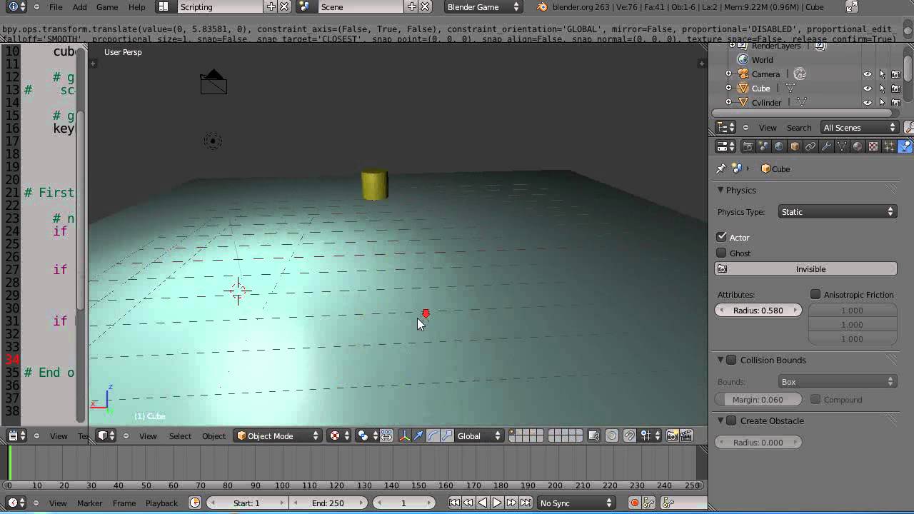 Blender 2.6 Tutorial - Updated -  Python Game Engine Programming - Part 3