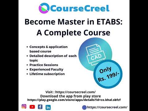 Complete Course of ETABS #discount #cad #design #Engineering #learning #shorts