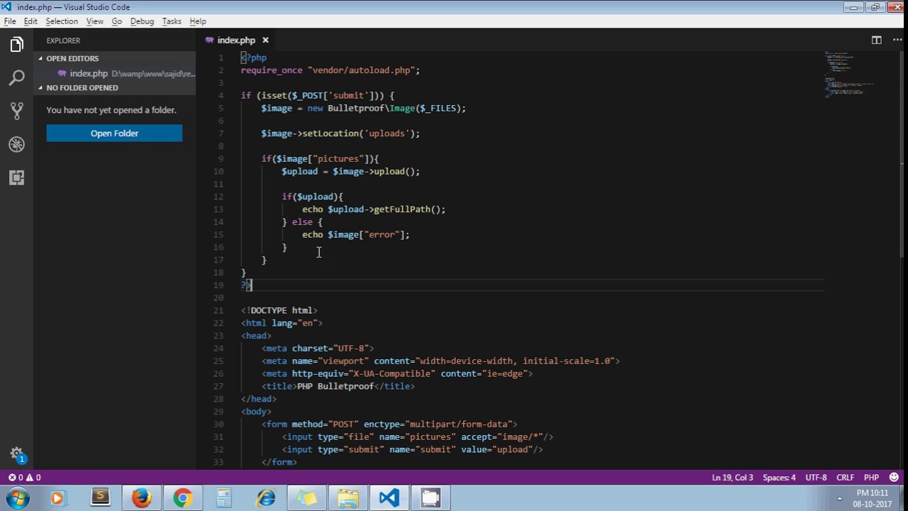 Upload Image Using Bulletproof Library In PHP