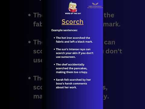 Word of the day: scorch | word meaning | example sentences. #wordoftheday #scorching #spokenenglish