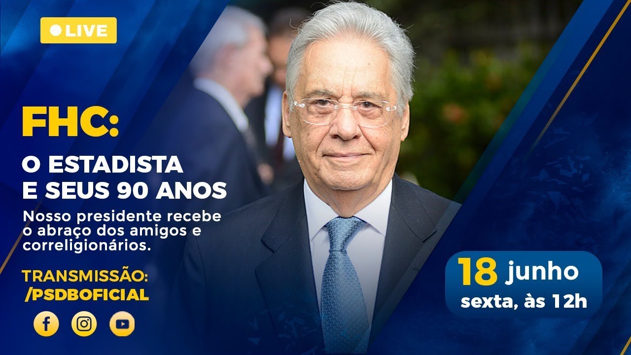 FHC: o estadista e seus 90 anos; confira a íntegra da live – PSDB – SE