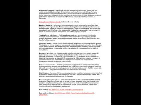 Human Resource Software: HR Software Applications and Benefits for Human Resource Industry