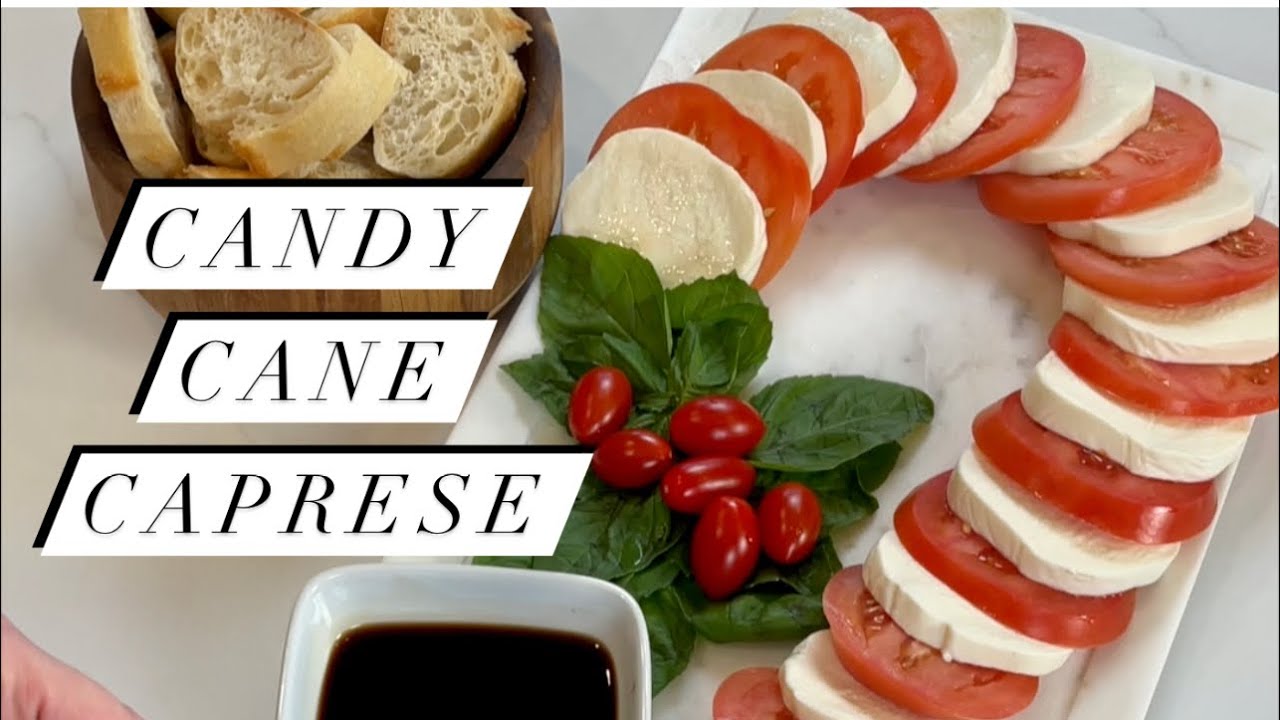 Candy Cane Caprese - Easiest Holiday Board #shorts #caprese #holidayfood #christmasdinner