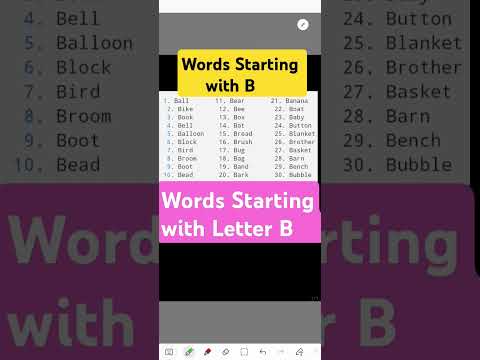 Words Starting with Letter B II 30 Words Starting with Letter B||B Letter Words||B Words #Bwords