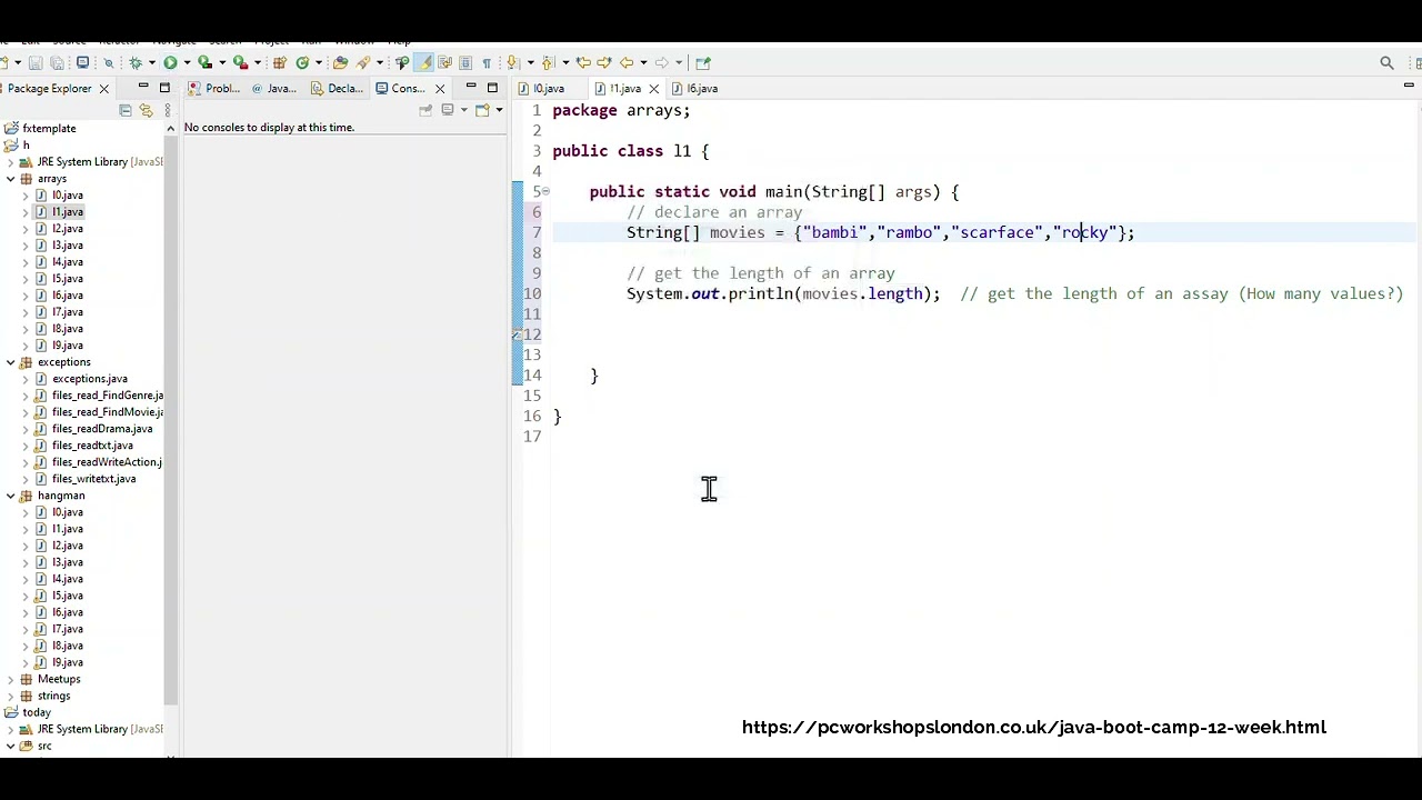 Java Basics, Arrays 2: Get the length of an array