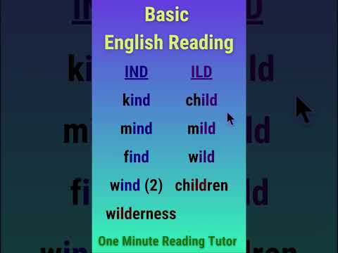 IND & ILD @ End of Words-Basic English Reading#americanenglish#readingenglish#americanaccent#reading