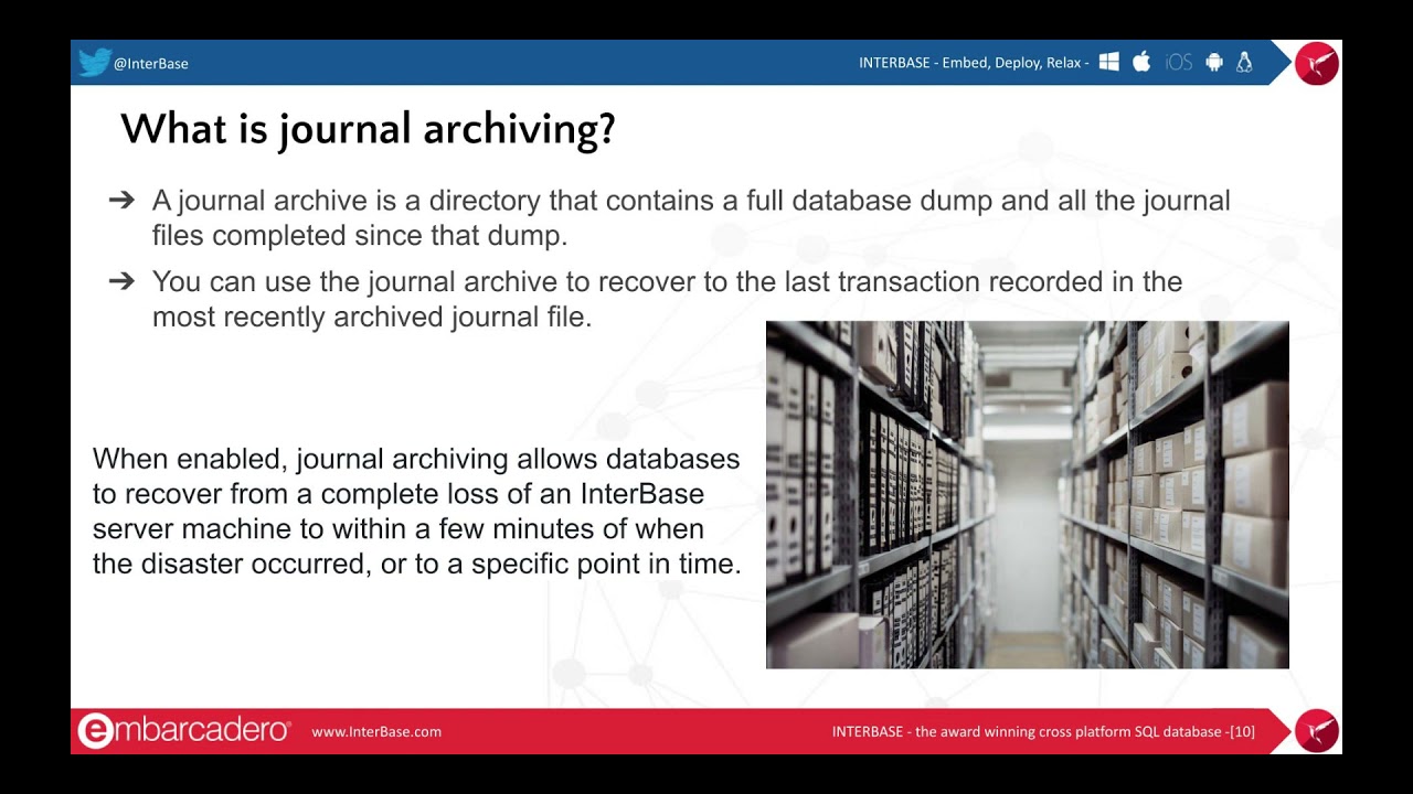 Journaling for Disaster Recovery in InterBase