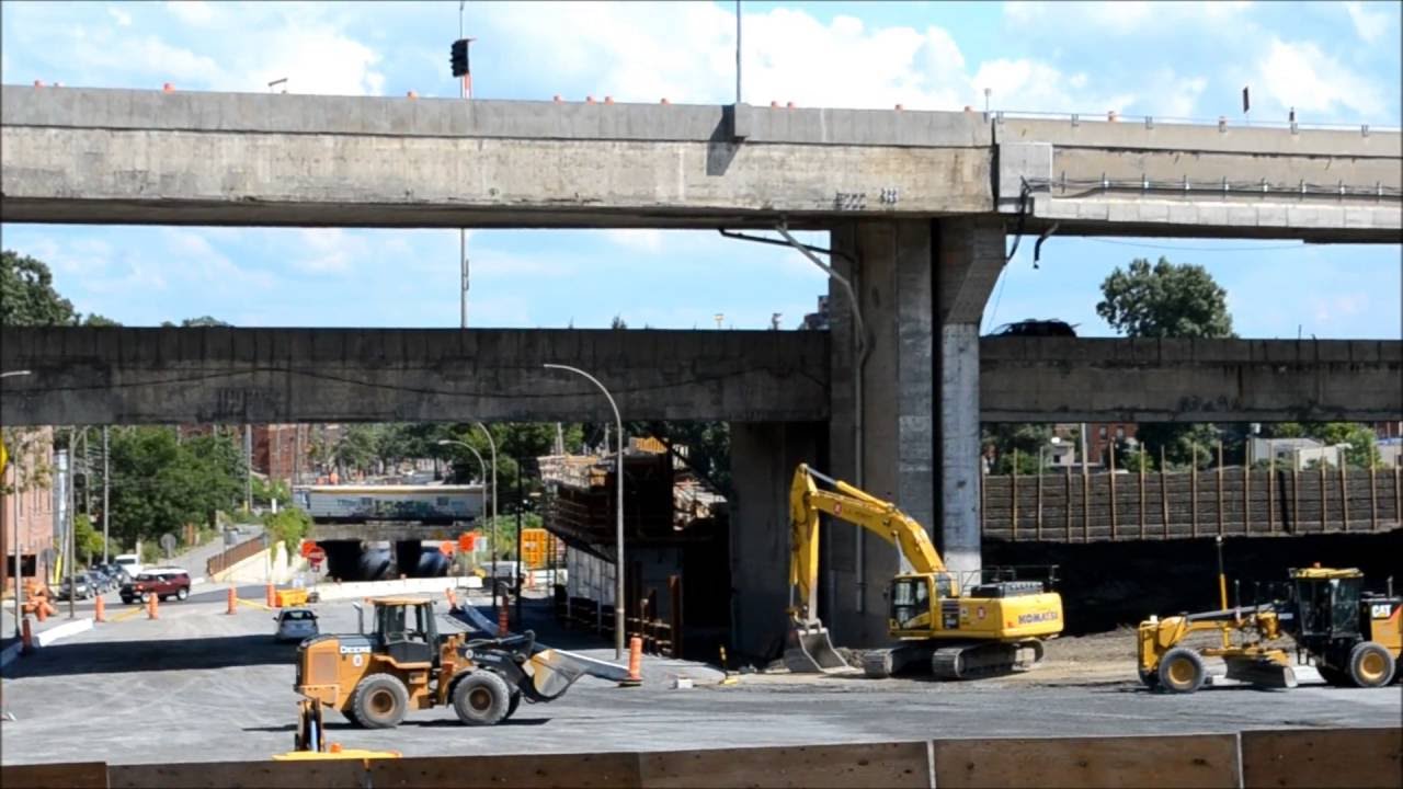 TURCOT INTERCHANGE CONSTRUCTION SEEN FROM VARIOUS ANGLES