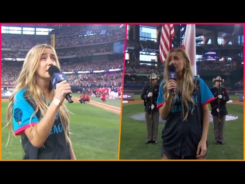 Ingrid Andress sings 'worst national anthem ever' at 2024 Home Run Derby as MLB fans say 'our ears