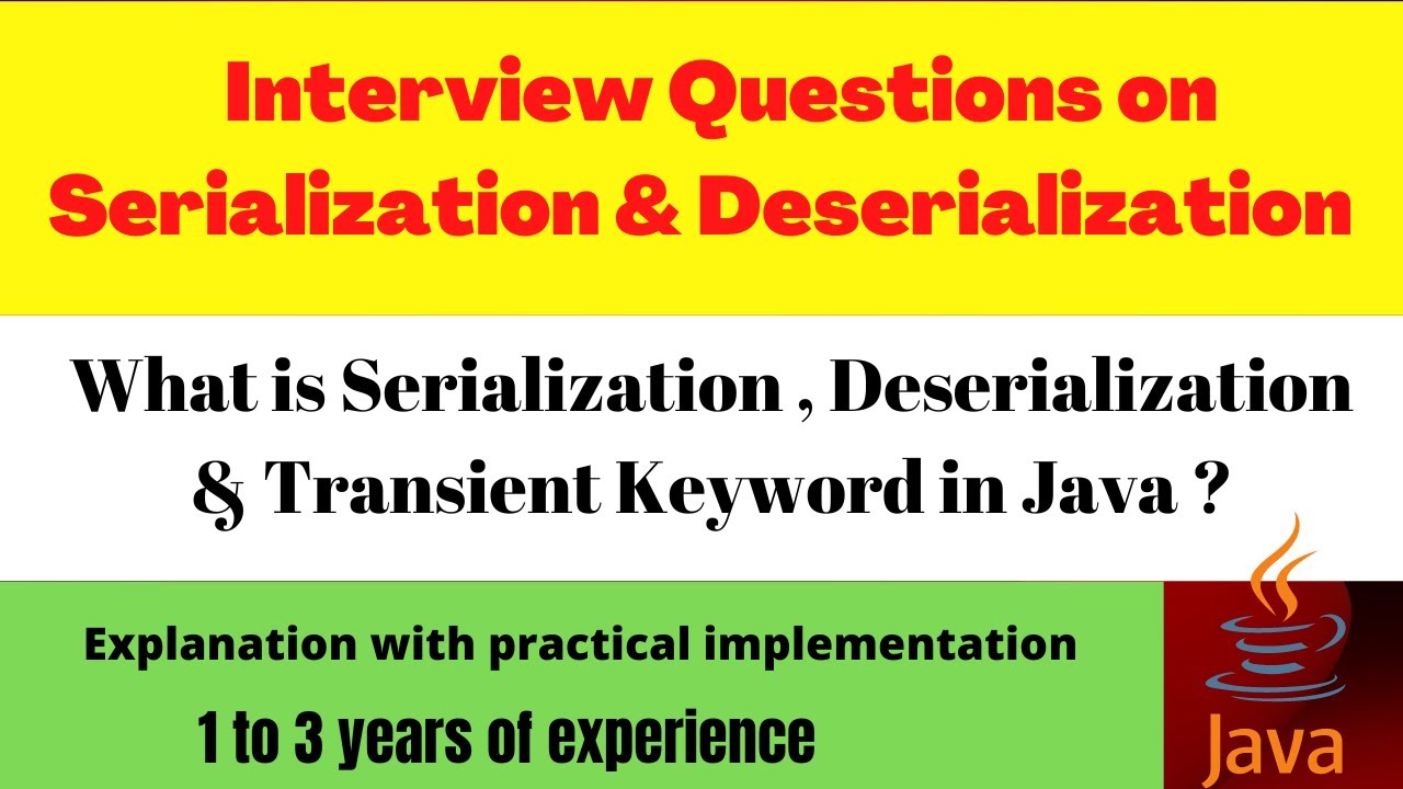 #corejavainterviewquestions #serialization What is Serialization Deserialization & Transient in Java