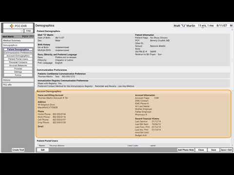 Work With Patient And Family Accounts in PCC EHR