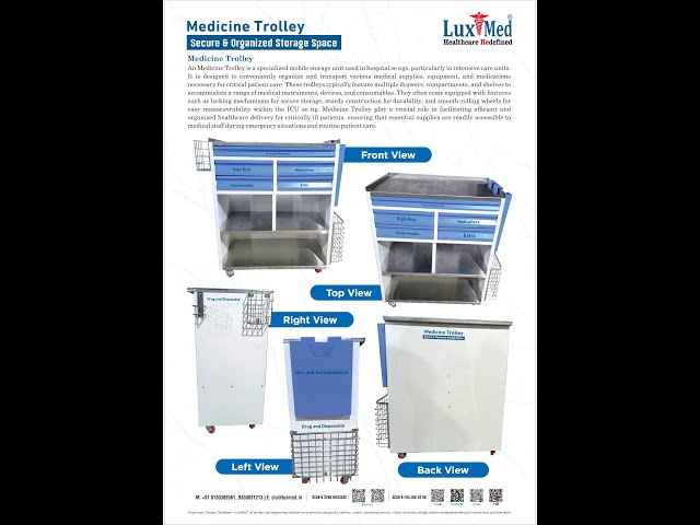 Hospital Furniture - ICU chart trolley Trader - Retailer from New Delhi