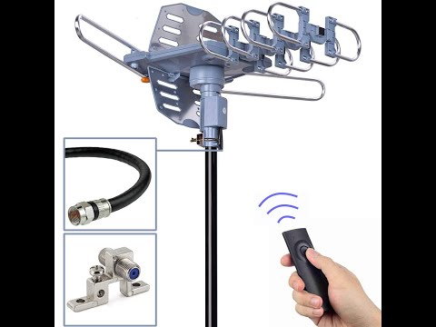 pingbingding Outdoor Digital Amplified HDTV Antenna, 150 Mile Motorized 360 Degree Rotation