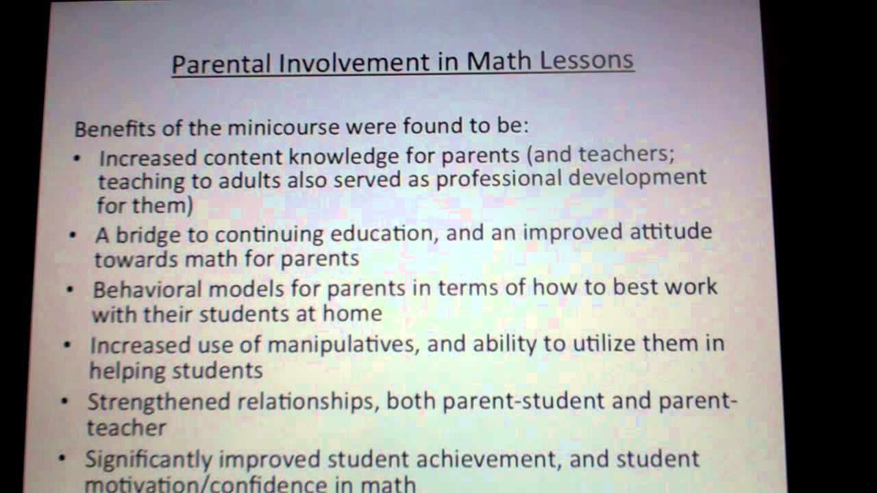 Parental Involvement in Math Lessons