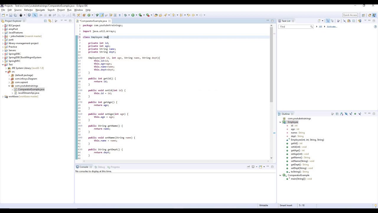 Comparable and Comparator Example in Java