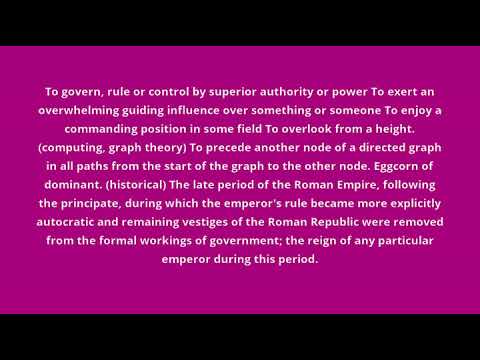 what is the meaning of dominate