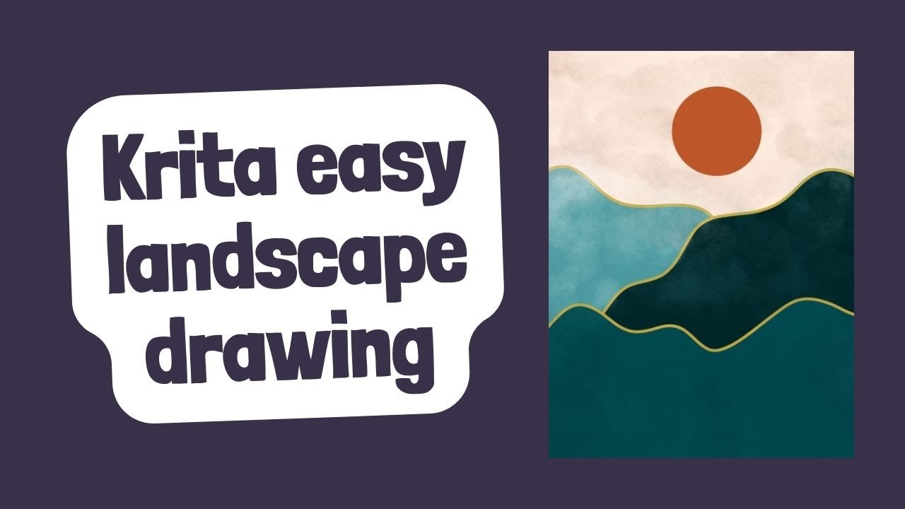 Krita easy landscape  • Krita sunset tutorial for beginners