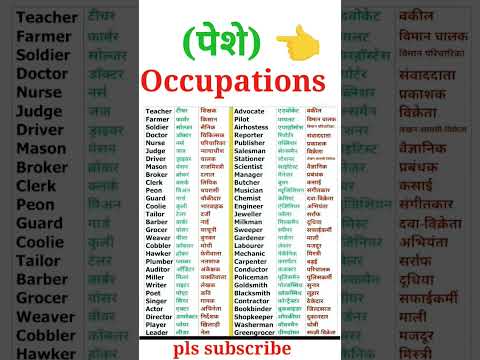 Occupation in English with Hindi meaning ll