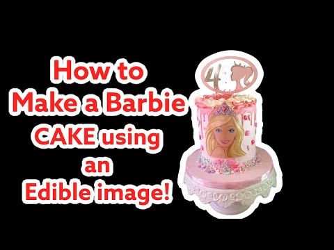 How To Make a Barbie Cake using an Edible Image