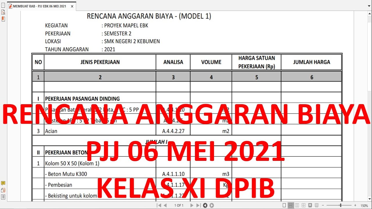 PJJ MAPEL EBK XI DPIB - RENCANA ANGGARAN BIAYA - 06 MEI 2021