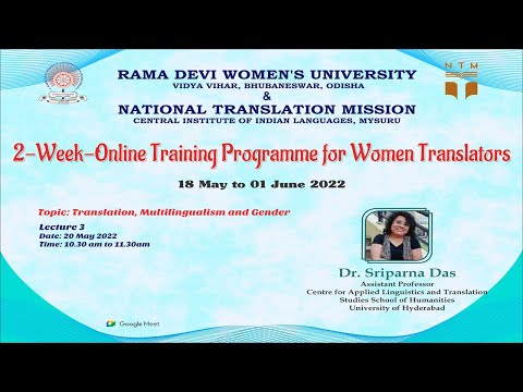 Translation, multilingualism and gender by Dr. Sriparna Das