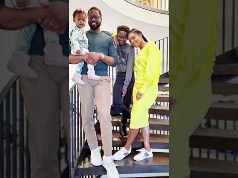 Gabrielle Union and Dwyane Wade Blended family 4 kids ❤ #celebrity #love #family #shorts #dwyanewade