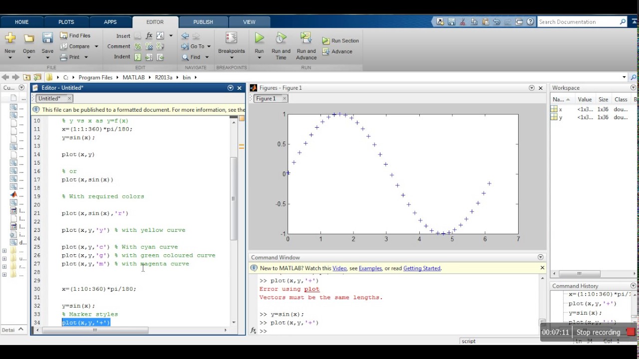 MATLAB Tutorial  :  2D plot tools