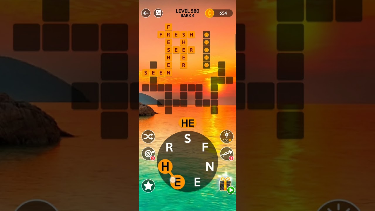 Wordscapes Level 580 Answers | Wordscapes 580 Solution