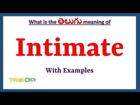 Intimate Meaning in Telugu | Intimate in Telugu | Intimate in Telugu Dictionary |