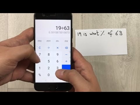 How to Find Percentage of a Given Number on Mobile Phone : 19 is What Percent of 63