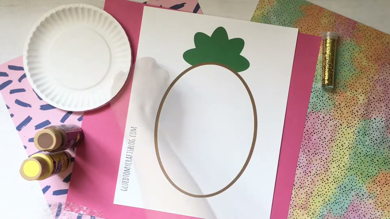 Bubble Wrap Pineapple - Kid Craft w/free printable template