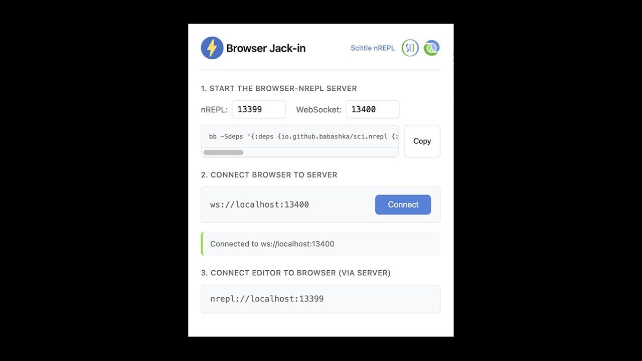 Browser Jack-in – Connect your Clojure editor to any web page