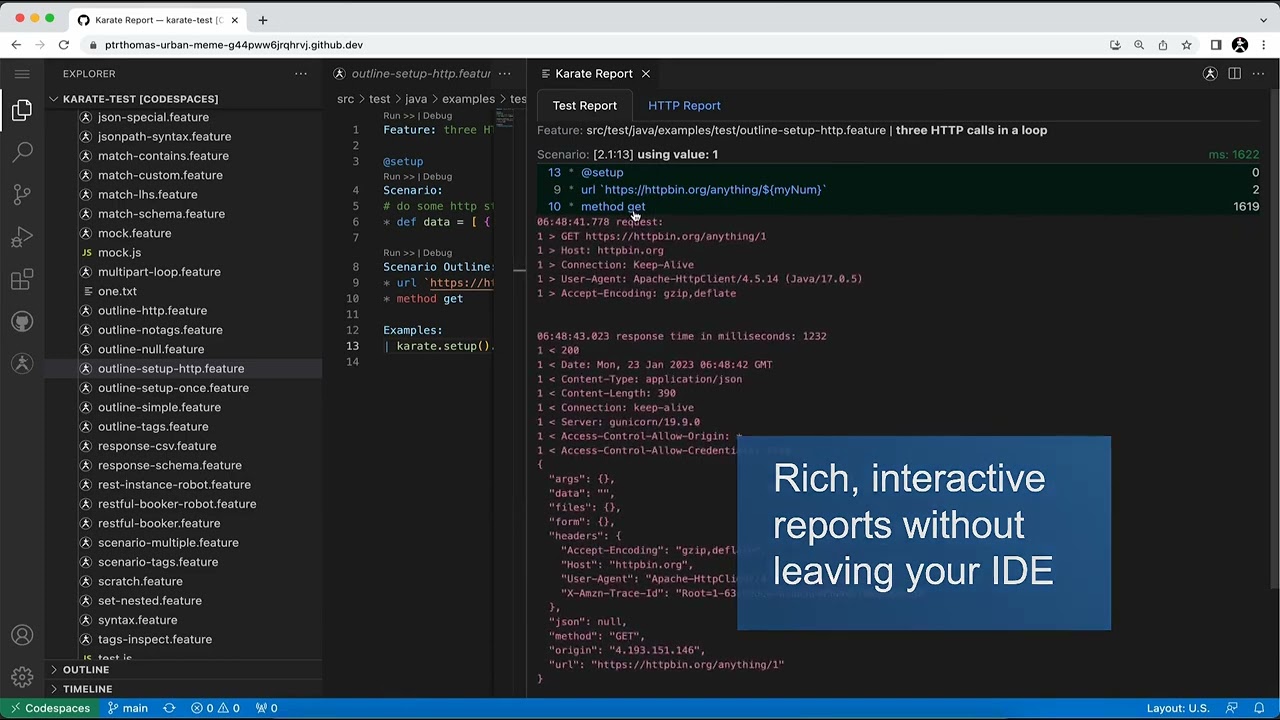 Run Karate directly in GitHub Codespaces