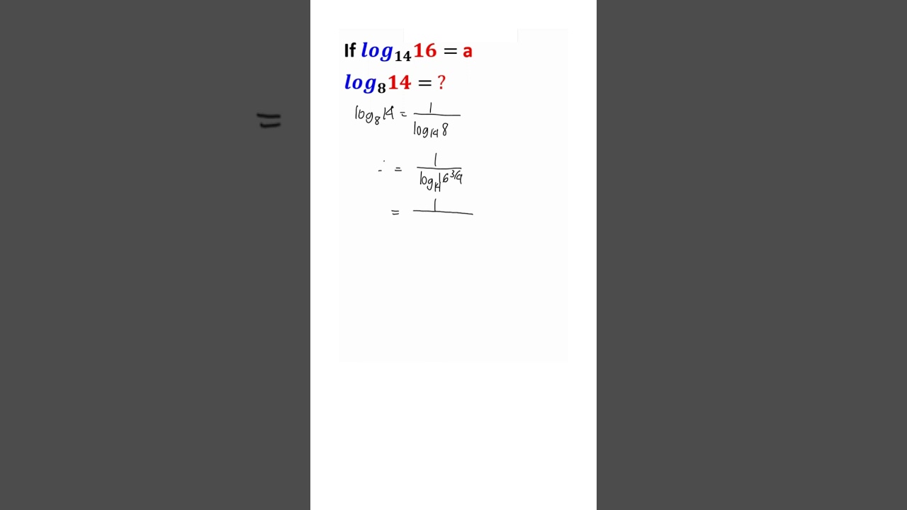 Know this trick to solve logarithmic equations