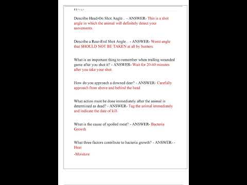 HUNTERS EDUCATION STUDY GUIDE IDAHO NEWEST ACTUAL EXAM COMPLETE 120 QUESTIONS AND CORRECT DETAILED A